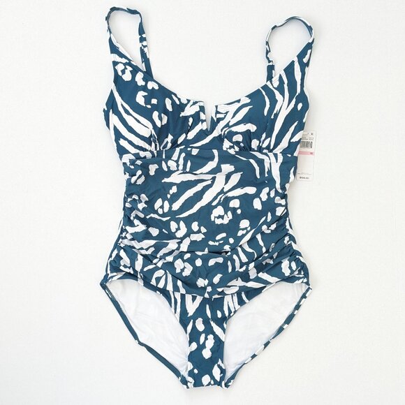 Anne Cole | Swim | Anne Cole Vwire Onepiece Swimsuit Bluewhite Womens ...